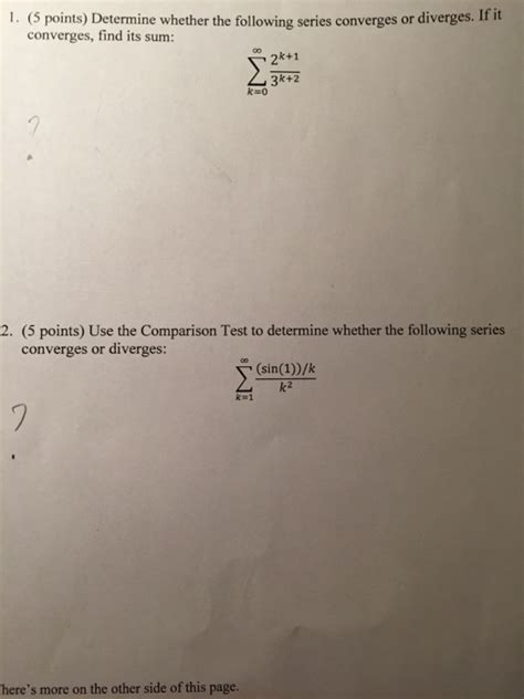 solved determine whether the following series converges or