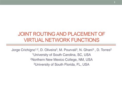 solution joint routing and placement of virtual network functions