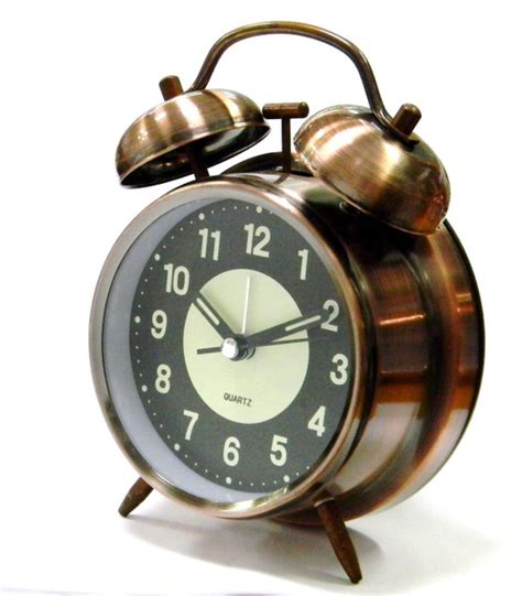 Будильник настольный кварцевый с колокольчиками металлический в ретро стиле купить в интернет