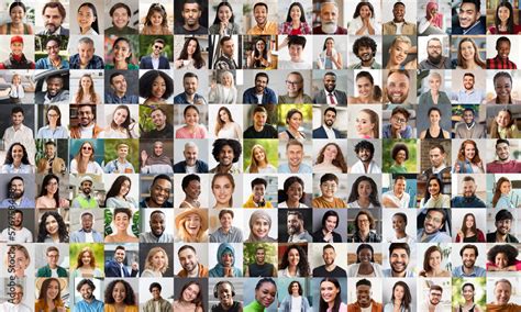 Collection Of Candid Photos Of Diverse People Collage Stock Photo Adobe Stock