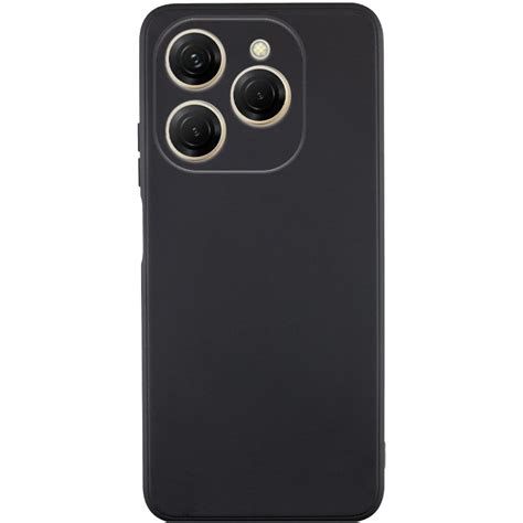 Кольоровий силіконовий чохол із захистом камери на Tecno Spark 20 Pro Чорний Black Купити за