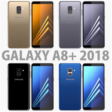 Samsung Galaxy A8 2018 Plus All Colors 3d Model 54 3ds Fbx Obj Max Free3d