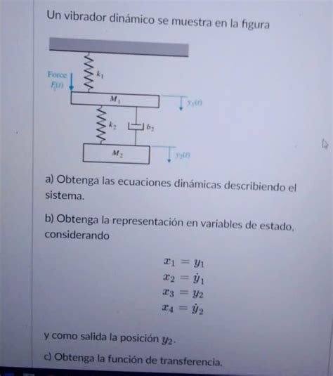 Solved A Dynamic Vibrator Is Shown In Fig A Obtain The