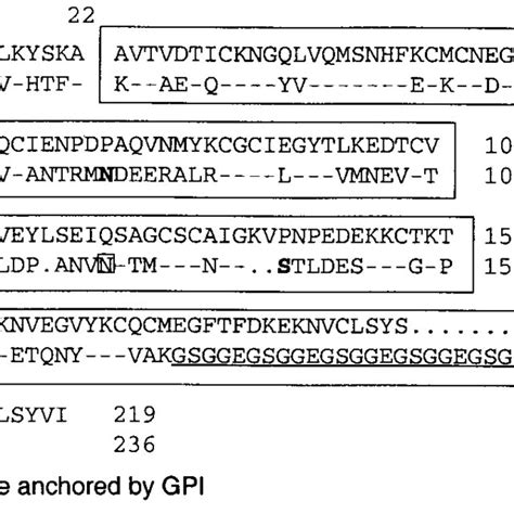 structures of pvs25 and pvs28 each protein has a signal sequence four