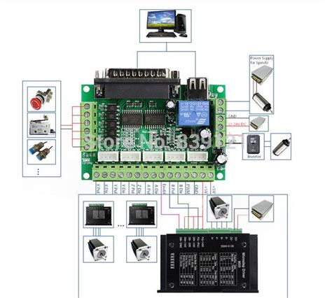 Us Mach Interface Board Cnc Engraving Machine Axis Stepper Motor Driver Interface