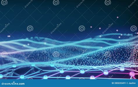 Digital Data Of Particle Wave And Network Connection Stock Illustration