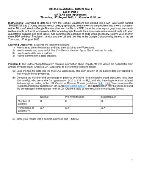 Biostatistics Lab 2 Part 2 1 Pdf