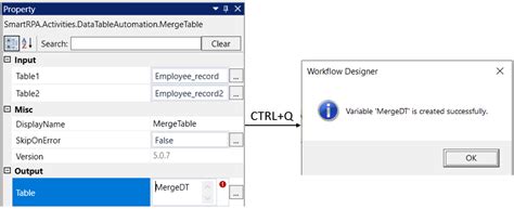 DataTable Automation Merge Table Robility Docs