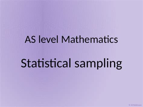 Sampling Data Representation Averages And Spread A Level As