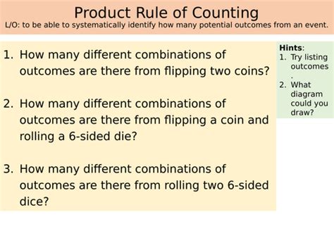 Product Rule Of Counting Teaching Resources