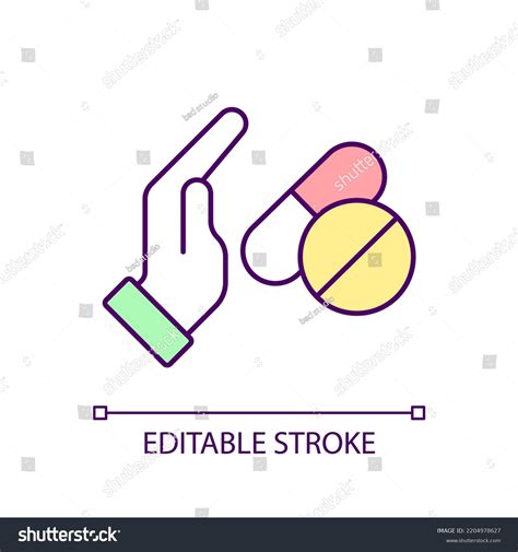 투약 거부 Rgb 색상 아이콘 약 스톡 벡터로열티 프리 2204978627 Shutterstock