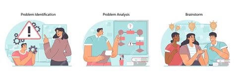 Premium Vector Problemsolving Stages Set Beginning Stages Of