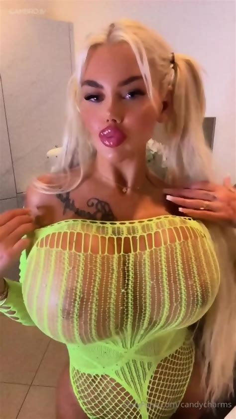 Big Fake Tits Bimbo Yellow Lingerie Candy Charms Eporner