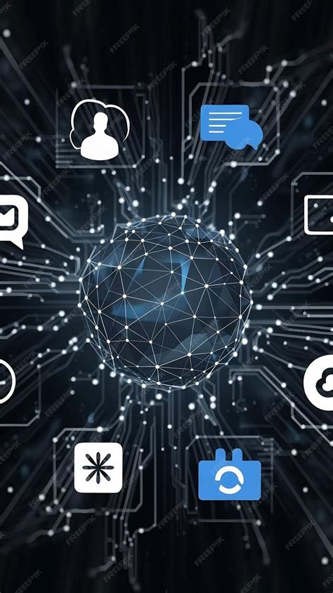 Light Digital Background With Different Online Services Premium Ai