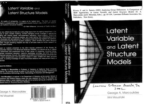 Pdf Latent Variable And Latent Structure Models