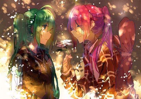 Hatsune Miku And Megurine Luka Vocaloid Drawn By Min Danbooru
