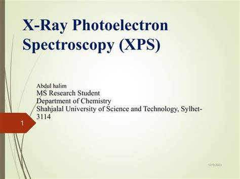 Xps X Ray Photoelectron Spectroscopy Pdf Chemistry Science