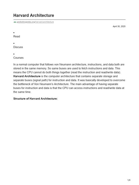Harvard Architecture Pdf Central Processing Unit Computer Data