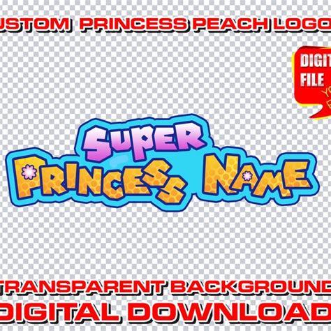 Princess Peach Logo Etsy Sweden