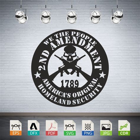 2nd Amendment Skull Rifles Vector