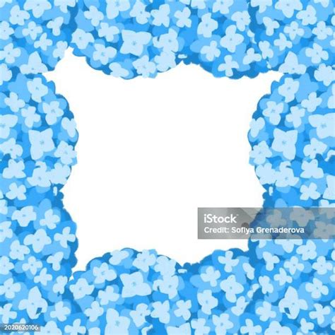 Blue Hydrangea Doodle Illustration Stock Illustration Download Image