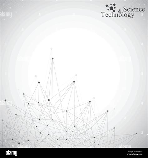 Geometric Grey Background Molecule And Communication Connected Lines With Dots Vector