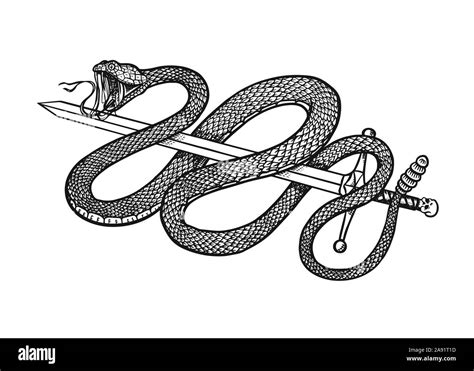 How To Draw A Snake Wrapped Around A Sword