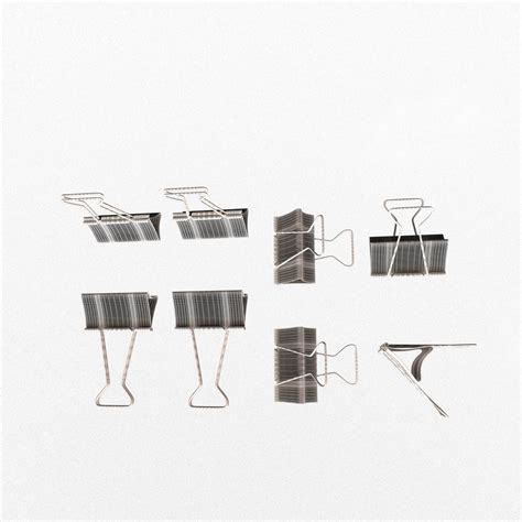Colored Binder Clips 3d Model By Khaganfx
