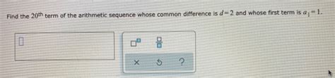 Solved Find The 20th Term Of The Arithmetic Sequence Whose