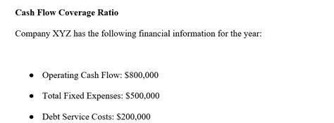 Solved Explain The Significance Of The Cash Flow Coverage Ratio