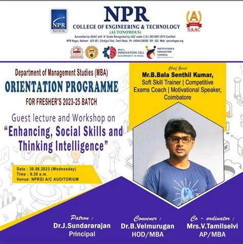 Bbala Senthil Kumar On Linkedin Orientation Socialskills