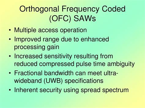 PPT Passive Wireless Orthogonal Frequency Coded SAW Sensors And Tags Design And System