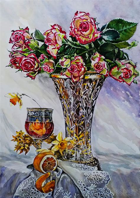 Картина Ваза с розами Размеры 32x42 Год 2018 Цена 6000 рублей Художник Диордиев Николай