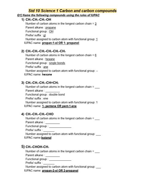 Iupac Naming Of Hydrocarbon Compounds Pdf Functional Group Alkane