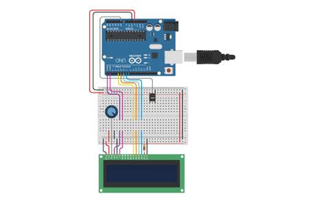 Circuit Design Arduino Con Lcd Potenziometro E Sensore Di Temperatura