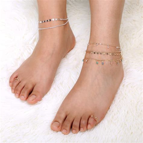 Kigeli 40 Pcs Anklets And Toe Ring Set For Women Girl Chain