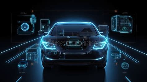 Smart Car Radar Detection System Stock Illustration Illustration Of Technology System 299578890