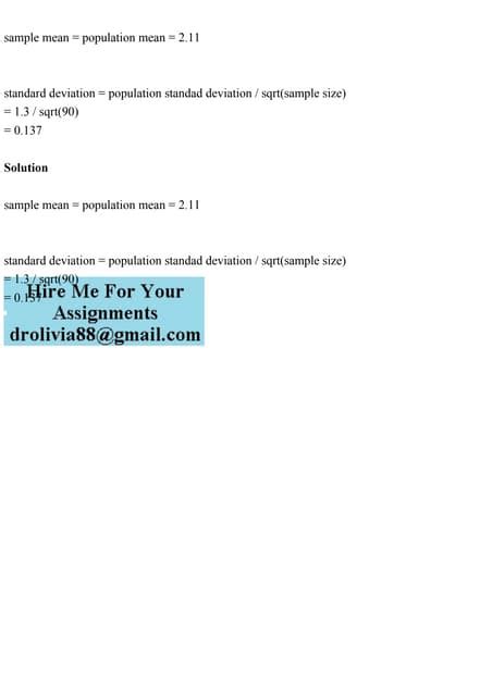 Sample Mean Population Mean 2 11standard Deviation Popul Pdf