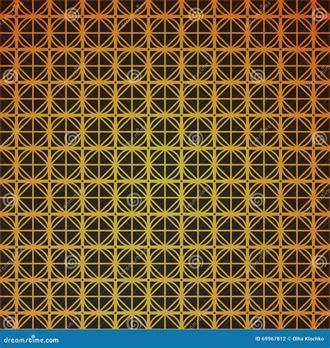 Gold Geometric Retro Abstract Seamless Cube Pattern With Rhombuses Square Stock Vector
