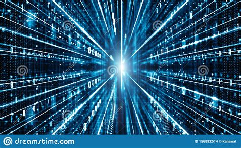 Abstract Digital Matrix Particles Flow Digital Data Connection Technology Concept Background