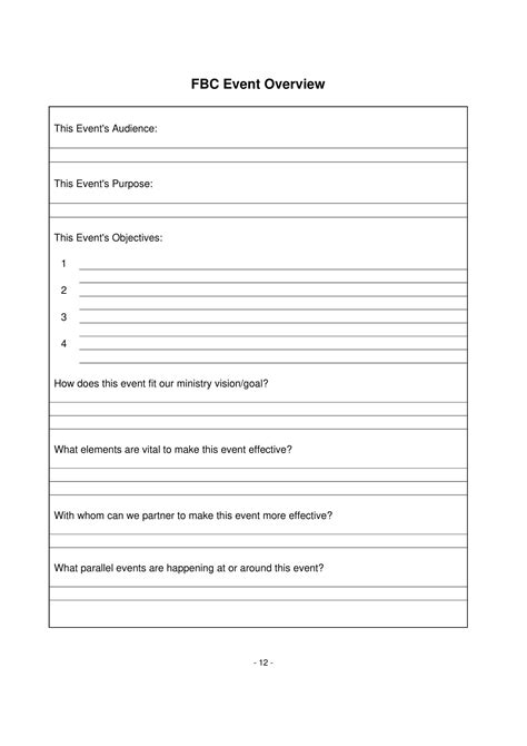 Free Printable Event Planning Templates Word Pdf Excel