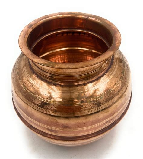 Bhunes Copper Lota Loota Chambu Lotiya Water Kamandal Gold 6 Inch 1 Piece Bhunes