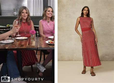 The Today Show May 2024 Jenna Bush Hagers Red And White Striped Knit