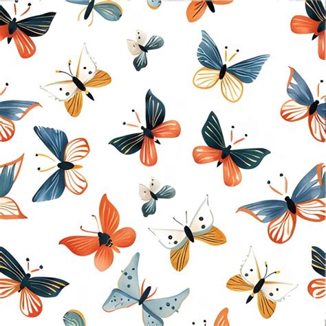 Colorful Butterfly Pattern Premium Ai Generated Vector