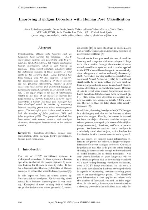 Pdf Improving Handgun Detectors With Human Pose Classification