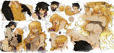Hiru315 Blake Belladonna Yang Xiao Long Rwby Absurdres Highres 2girls After Kiss Ahoge