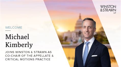 Winston And Strawn Welcomes Michael Kimberly As Co Chair Of The Appellate And Critical Motions