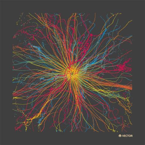 Abstract Science Or Technology Background Array With Dynamic Particles Stock Vector