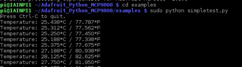 MCP9808 Digital Temperature Sensor Example