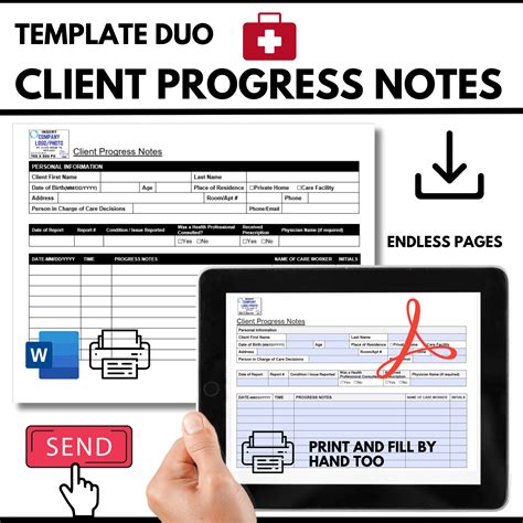 Home Care Client Progress Notes Templates Editable And Pdf Fillable
